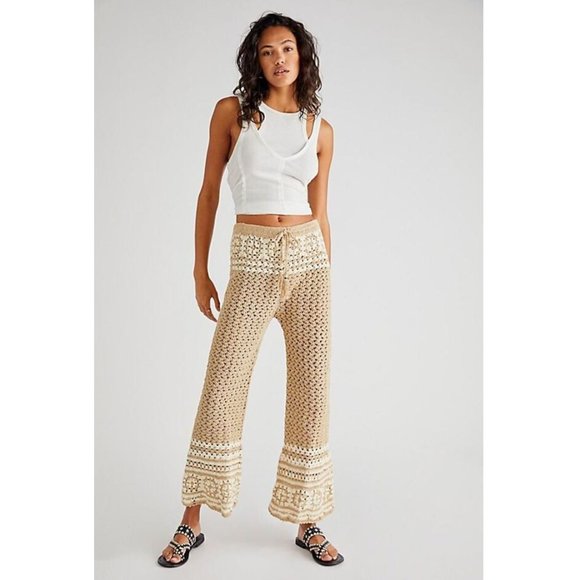 Free People Flook Crotchet Pants Size XS Bohemian 90's Y2K